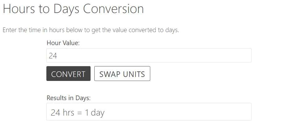5 Best Hours To Days Calculator JSCalc Blog