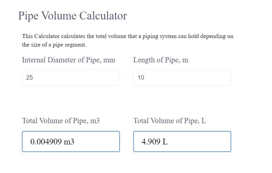 Water Pipe Line Volume Calculator At Ben Vincent Blog Water Pipe Line Volume Calculator At Ben Vincent Blog
