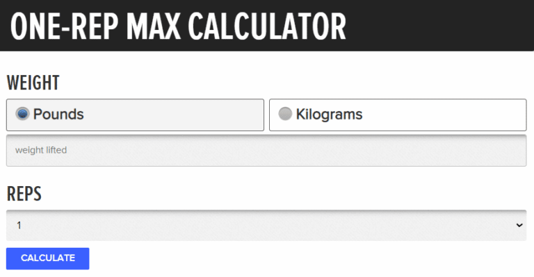 3 Best 1 Rep Max Calculator Websites - JSCalc Blog