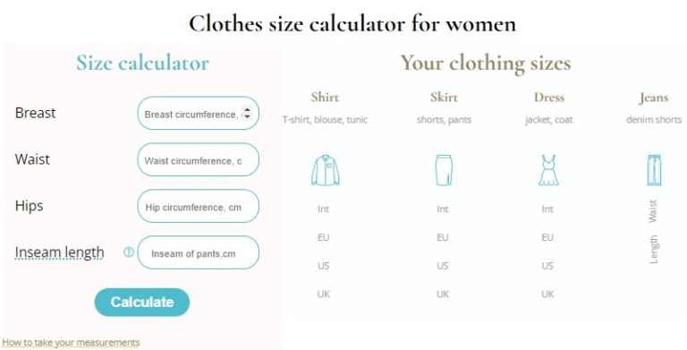 3 Best Dress Size Calculator To Know About Jscalc Blog